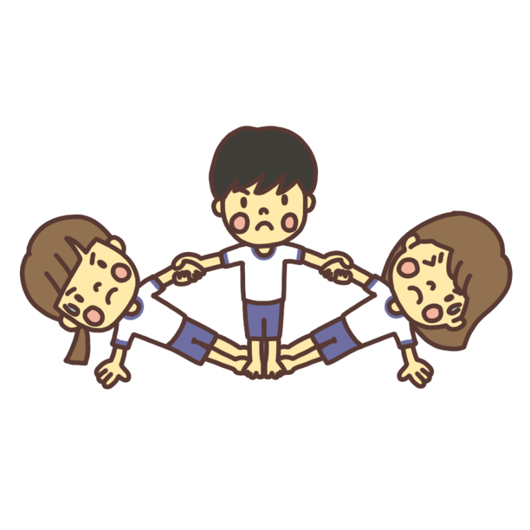 【運動会】組体操で扇(おうぎ)をする子どものイラスト かわいい子どものイラスト素材(無料) 【イラストバンク 本店】